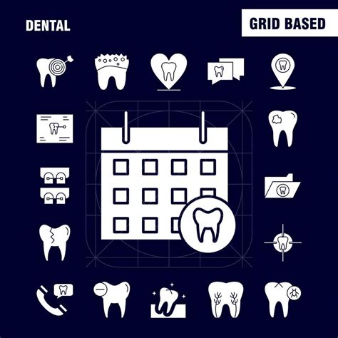Dental Solid Glyph Icons Set For Infographics Mobile Uxui Kit And Print