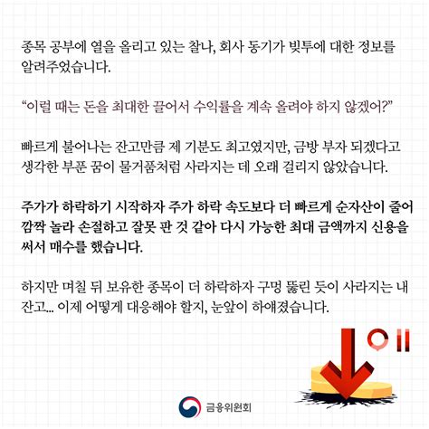 금융교육 시리즈 ① 빚투 잘 알고 계신가요 전체 카드한컷 멀티미디어 대한민국 정책브리핑