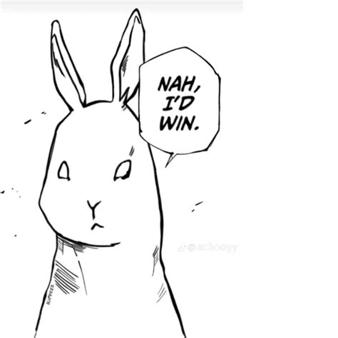 Nah Id Win Jujutsu Kaisen Bunny Sticker Nah Id Win Nah Id Jujutsu