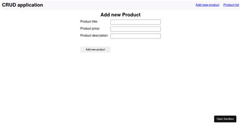 Reactjs Crud App Codesandbox