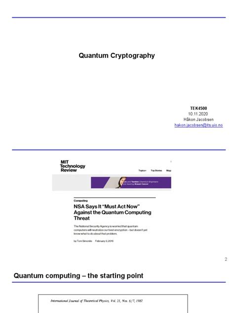 Post Quantum Cryptography Pdf Quantum Computing Cryptography