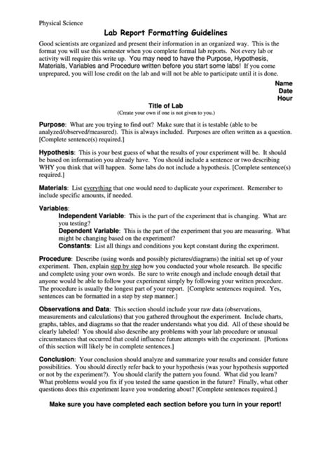 Physical Science Lab Rubric Printable Pdf Download