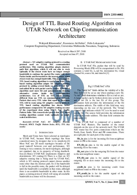 Pdf Design Of Ttl Based Routing Algorithm On Utar Network On Chip