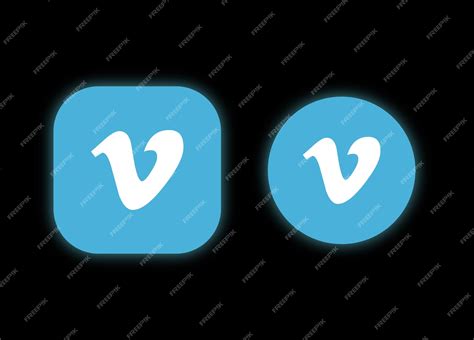 Premium Vector Vimeo Icons Illustration In Black Background