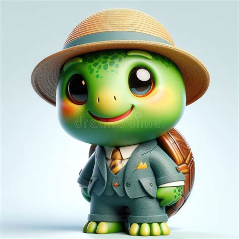 3d Render Of Turtle Wearing Hat And Suite Stock Illustration Illustration Of Stylish Dragon