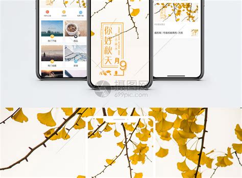 你好秋天手机海报配图模板素材 正版图片400334765 摄图网