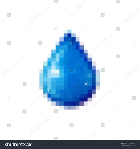 Vector Pixel Art Water Drop Stock Vector Royalty Free 1531290665