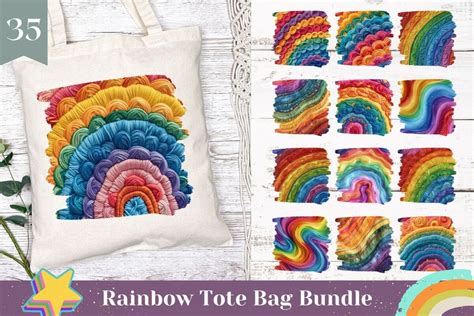 Colorful Rainbow Tote Bag Bundle Bundle · Creative Fabrica