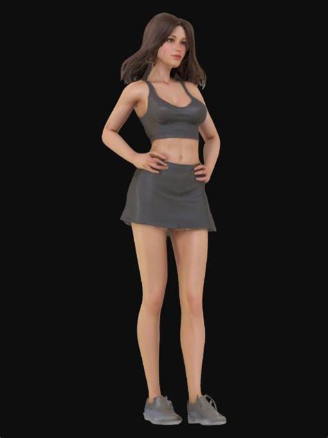 Girl” Material Skin Shape Form Slim Dynamic With Angular Shoulder Color Scheme Lifelike