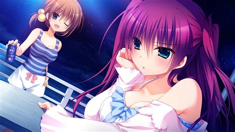 Wallpaper Illustration Long Hair Anime Girls Artwork Black Hair Cleavage Game Cg