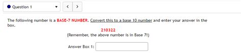Solved Question 1 The Following Number Is A BASE 7 Chegg Com