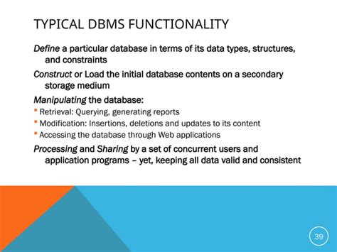 Databasemanagementsystems Overview And Introduction Ppt