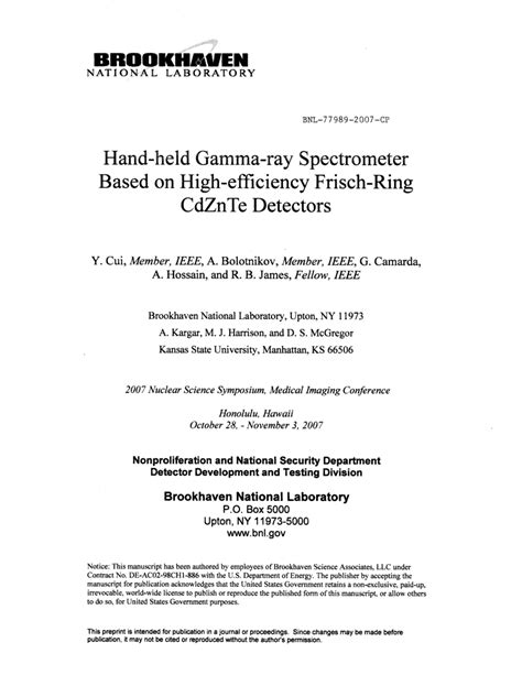 Download Pdf Hand Held Gamma Ray Spectrometer Based On High Efficiency Frisch Ring Cdznte