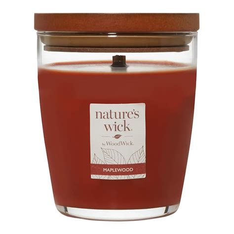 Natures Wick Medium Candle Maple Wood Home Bargains