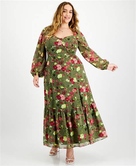 Bar Iii Plus Size Printed Bustier Maxi Dress Created For Macys Macys