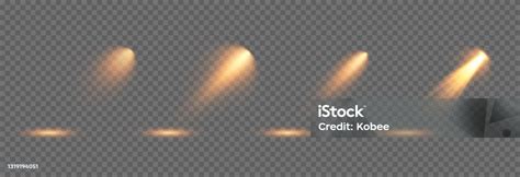 빛의 벡터 집합입니다 황금 광원 스튜디오 조명 벽 Png 광선 빛 효과 공연에 대한 스톡 벡터 아트 및 기타 이미지 공연 광학 작용 다층 효과 Istock