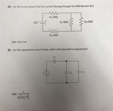 Solved 24 For The Circuit Shown Find The Current Flowing