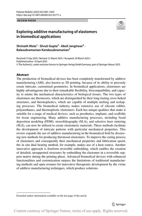 Exploring Additive Manufacturing Of Elastomers In Biomedical Applications