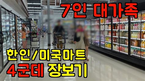 미국 브이로그 🇺🇸 7인 대가족 먹고 마실 것들 장보기 L 한인 마트 뿌시고 미국 마트 3군데 장보기 L 미국 일상 Youtube