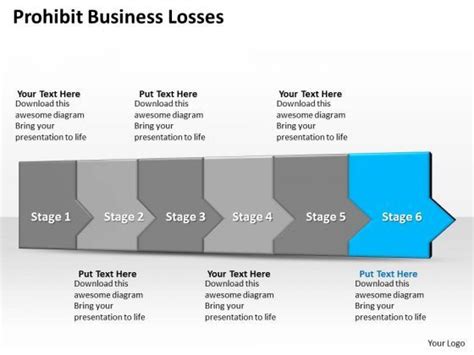 Ppt D Linear Abstraction To Prohibit Business Losses Six Steps PowerPoint Templates