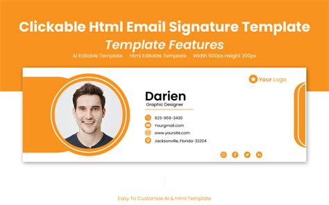 Clickable Html Signature Email Template Design