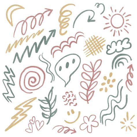 Premium Psd Colorful Scribbles