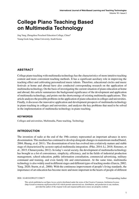 Pdf College Piano Teaching Based On Multimedia Technology