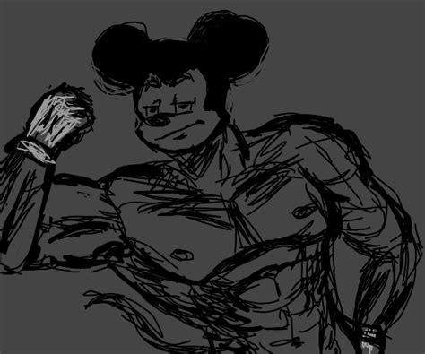 Mickey Mouse But He Is Beeffed Up Drawception