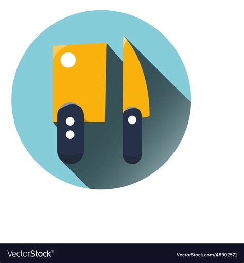 Kitchen Choppers Round Icon Royalty Free Vector Image