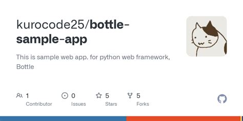 Github Kurocode25bottle Sample App This Is Sample Web App For