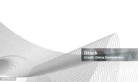 흰색 배경에 추상적인 물결 모양의 줄무늬 디지털 라인 아트 벡터 일러스트레이션 Eps 10 0명에 대한 스톡 벡터 아트 및 기타 이미지 Istock