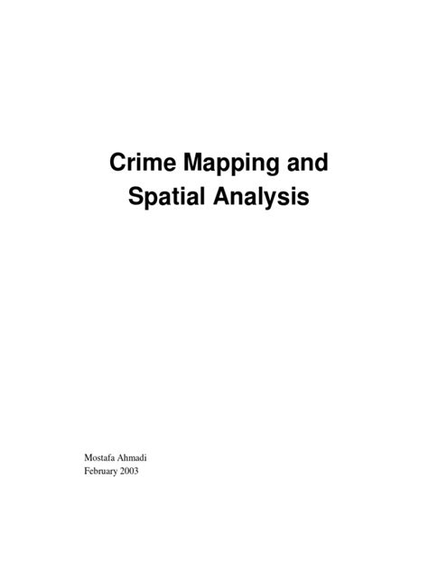 1 Crime Mapping And Spatial Analysis Pdf Pdf Geographic Information System Spatial Analysis
