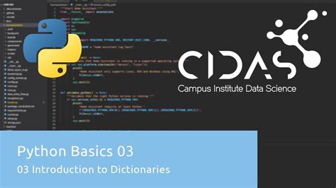 Python Basics 03 0306 Introduction To Dictionaries Youtube