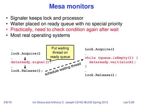 February 6 2013 Ion Stoica Cs162 Operating Systems And Systems Programming Lecture 5 Semaphores