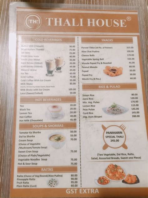 Menu At Thali House Sindhi Camp Jaipur Jaipur 373 374