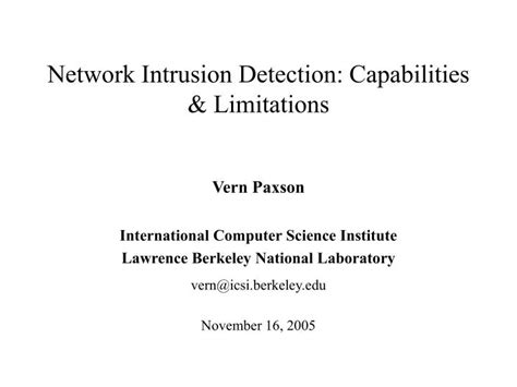 PPT Network Intrusion Detection Capabilities Limitations PowerPoint Presentation ID