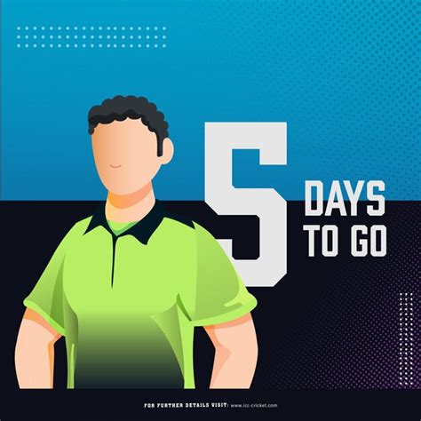 T20 크리켓 경기는 5일 후에 시작됩니다 아일랜드 크리켓 선수 캐릭터와 함께 포스터 디자인 프리미엄 벡터