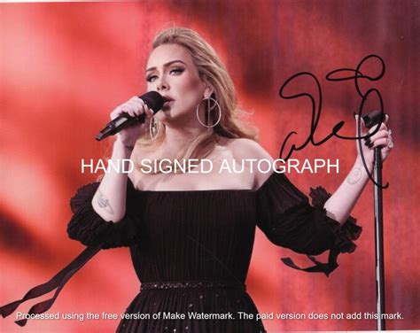 Adele Autograph Hand Signed 8 12 X 11 Color Photo With Coa Etsy
