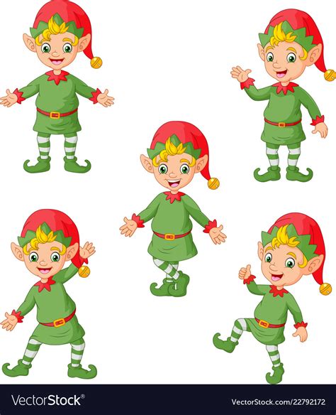 Premium Vector Cartoon Christmas Elves Collection Set Hot Sex Picture