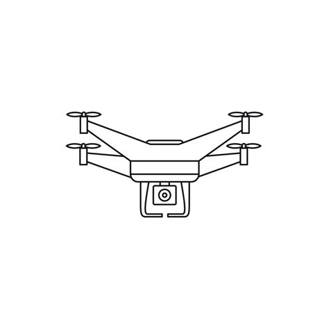 Quadcopter Drone With Camera Icon Outline Style 14521013 Vector Art At Vecteezy