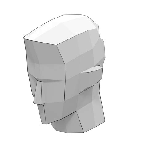 Low Poly Man Head 3d Papercraft Free Printable Papercraft Templates