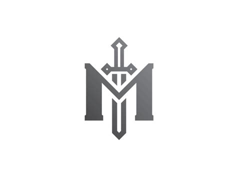 Letter M Sword Logo By Pixes On Dribbble