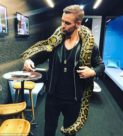 Kris Smith Poses With A Burmese Python Around His Neck Daily Mail Online