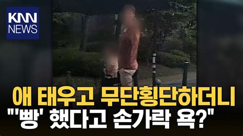 아이 데리고 무단횡단 경적 울리자 손가락 욕 Knn Youtube