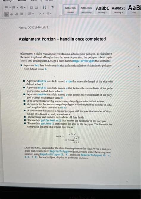 Solved Assignment Portion Hand In Once Completed