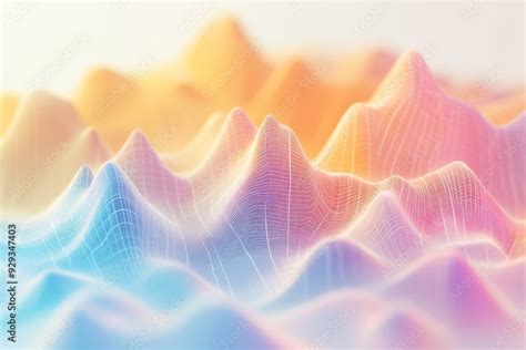 3d Graph With Colorful Peaks And Gridlines Representing Complex Digital Data Visualization On