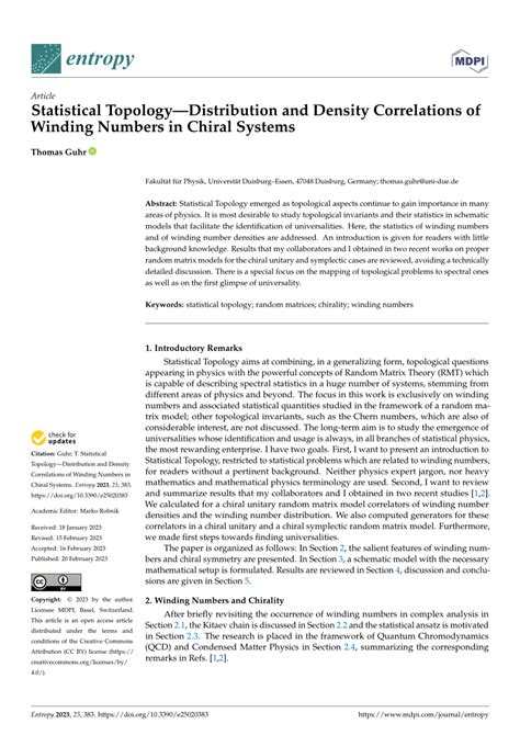 PDF Statistical TopologyDistribution And Density Correlations Of Winding Numbers In Chiral