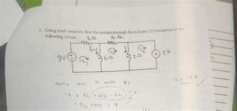 solved 3 using mesh analysis find the current through the