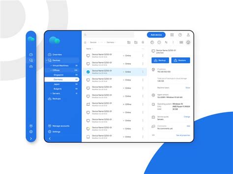 Backup Management Tool App Interface Design Management Tool Backup