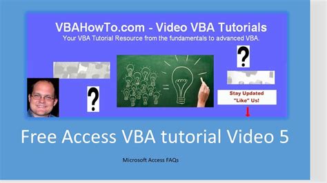 Free Access Programming Tutorial Video 5 Microsoft Access Faqs Youtube